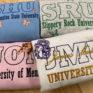 Custom Embroidered University Sweatshirt | Personalized College Crew ...