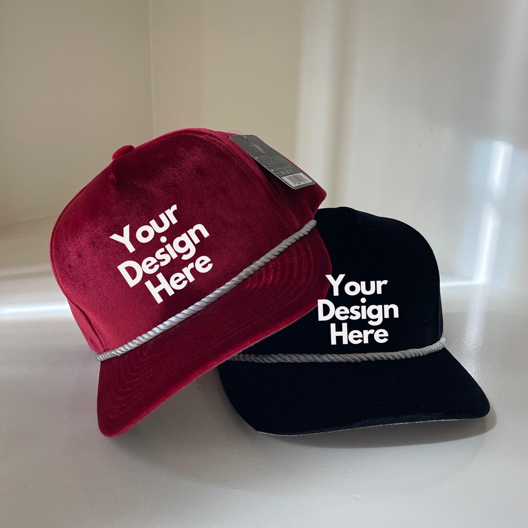 Custom Velvet With Rope Snap Back Hat, Personalized Embroidered Hat ...
