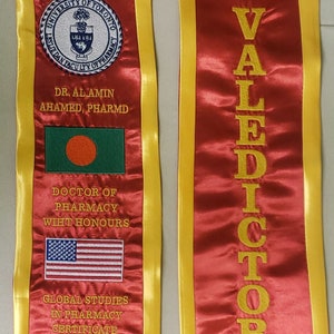 Custom College Graduation Sash, Personalized Graduation Stole, Custom ...