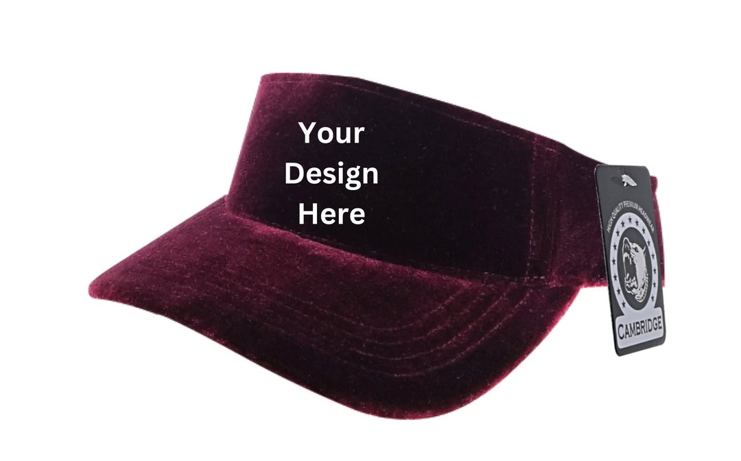 Custom Velvet Sun Visor Cap, Personalized Embroidered Visor, Embroidery ...