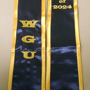 Custom College Graduation Sash, Personalized Graduation Stole, Custom ...