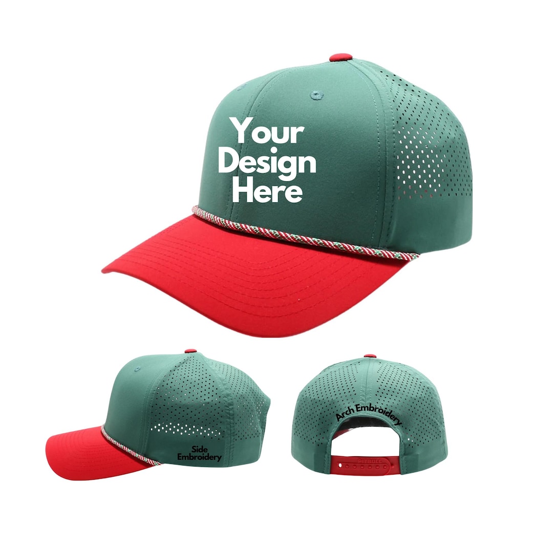 Custom Embroidered Rope Hat, 6-panel Hybrid Performance Cap ...
