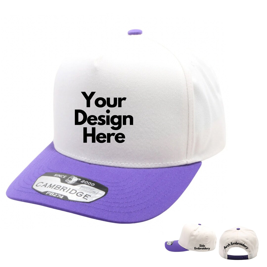 Custom High Frame Baseball Cap With Embroidery - Personalized Hats ...