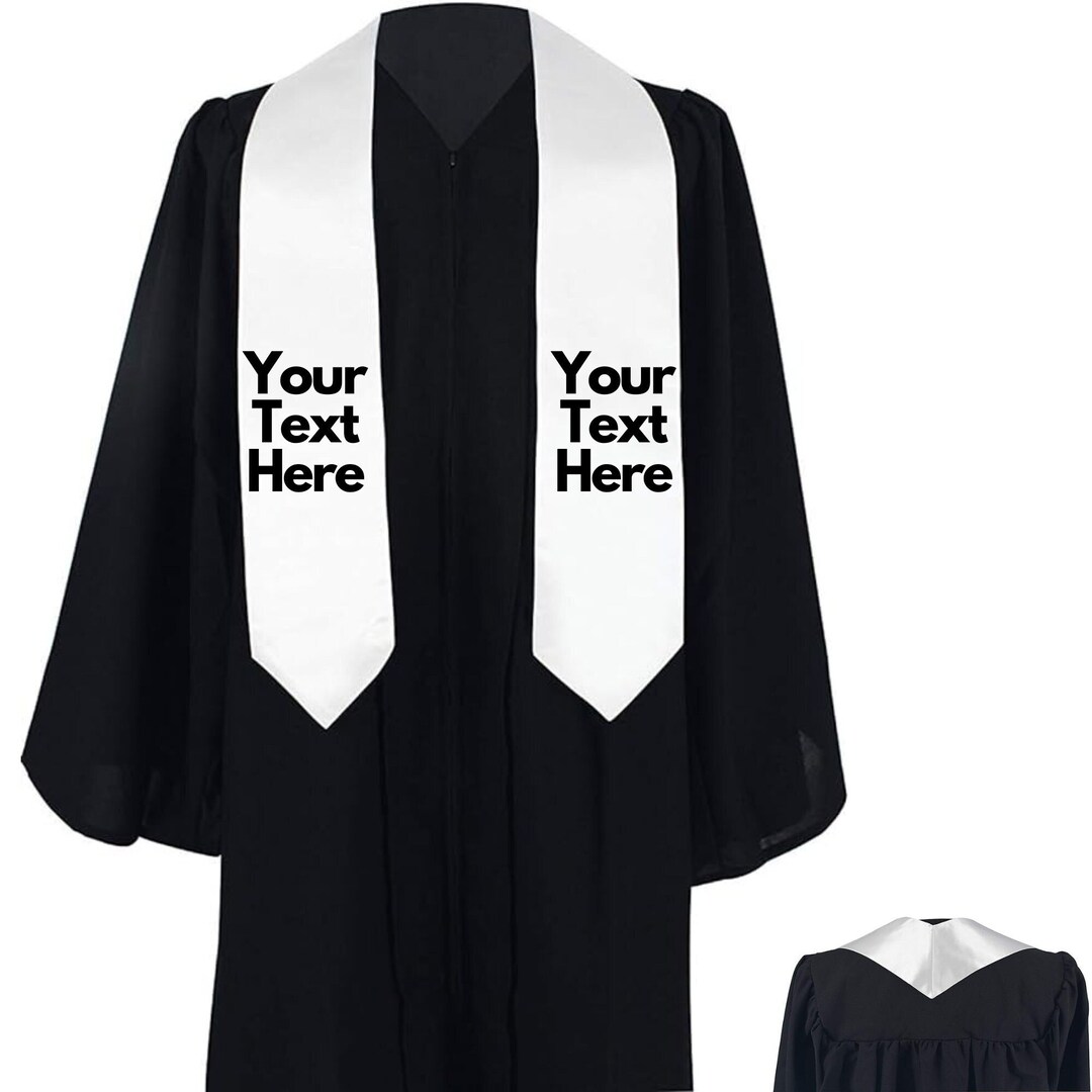 Custom College Graduation Sash, Personalized Graduation Stole, Custom ...