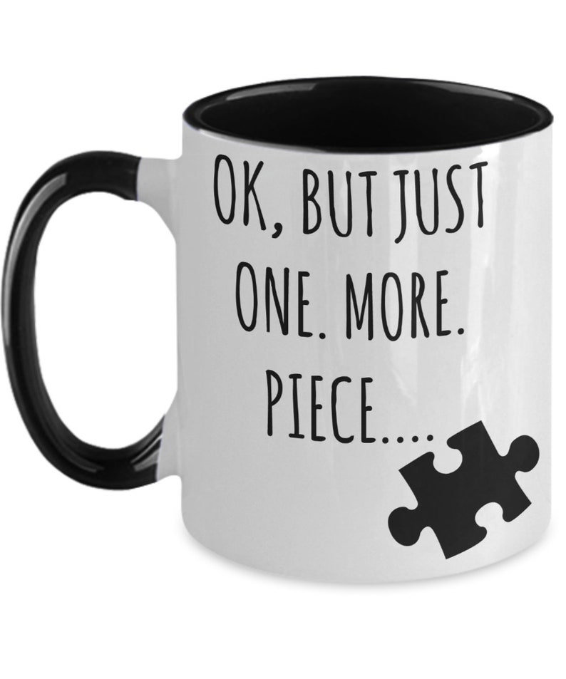 Jigsaw puzzles lover two tone coffee mug ok but just one. | Etsy