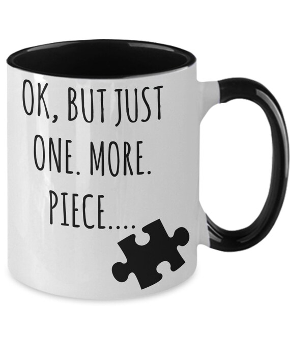 Jigsaw puzzles lover two tone coffee mug ok but just one. | Etsy