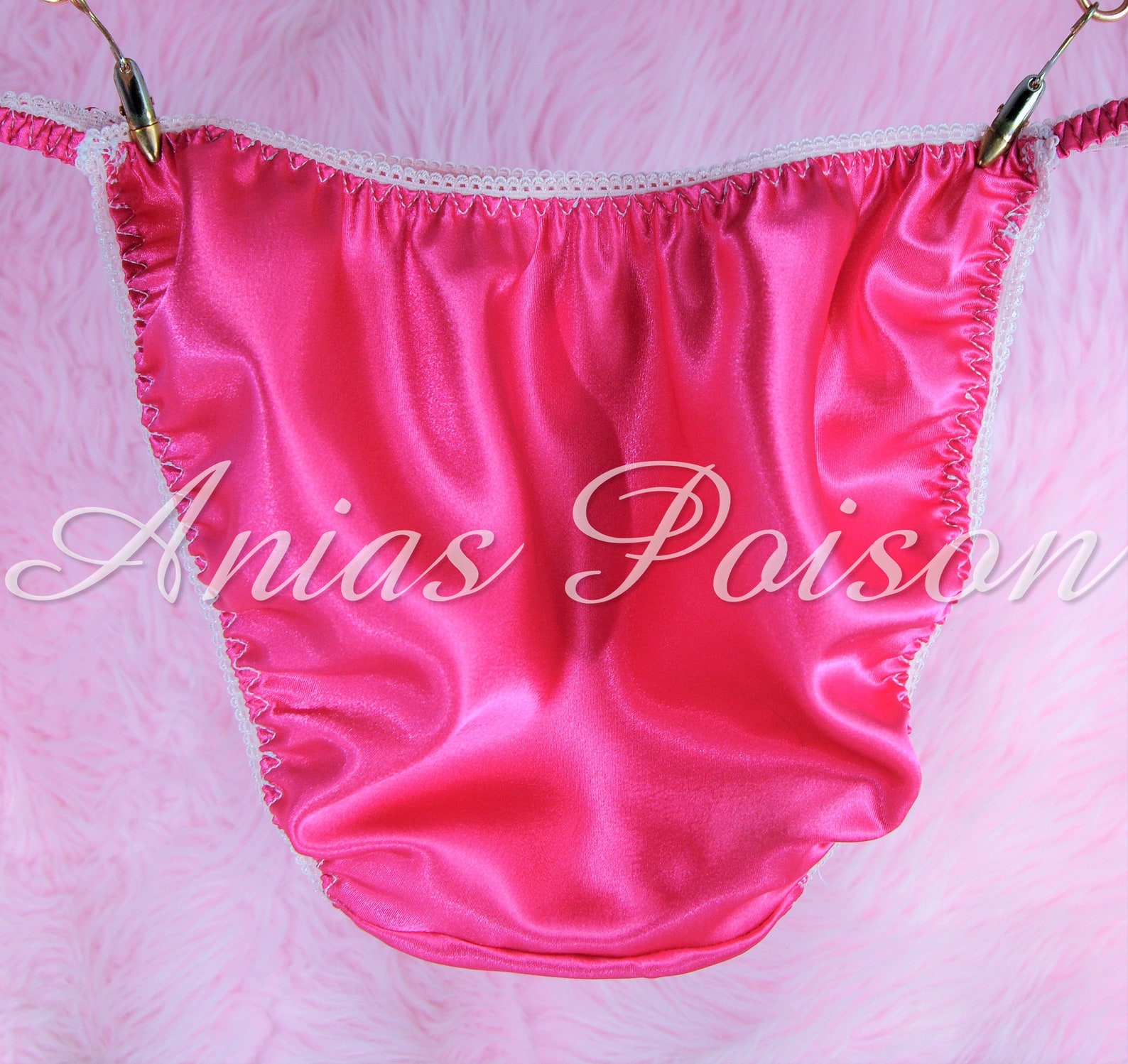 Valentine's Day Hot Pink Satin String Bikini Silky Joe - Etsy