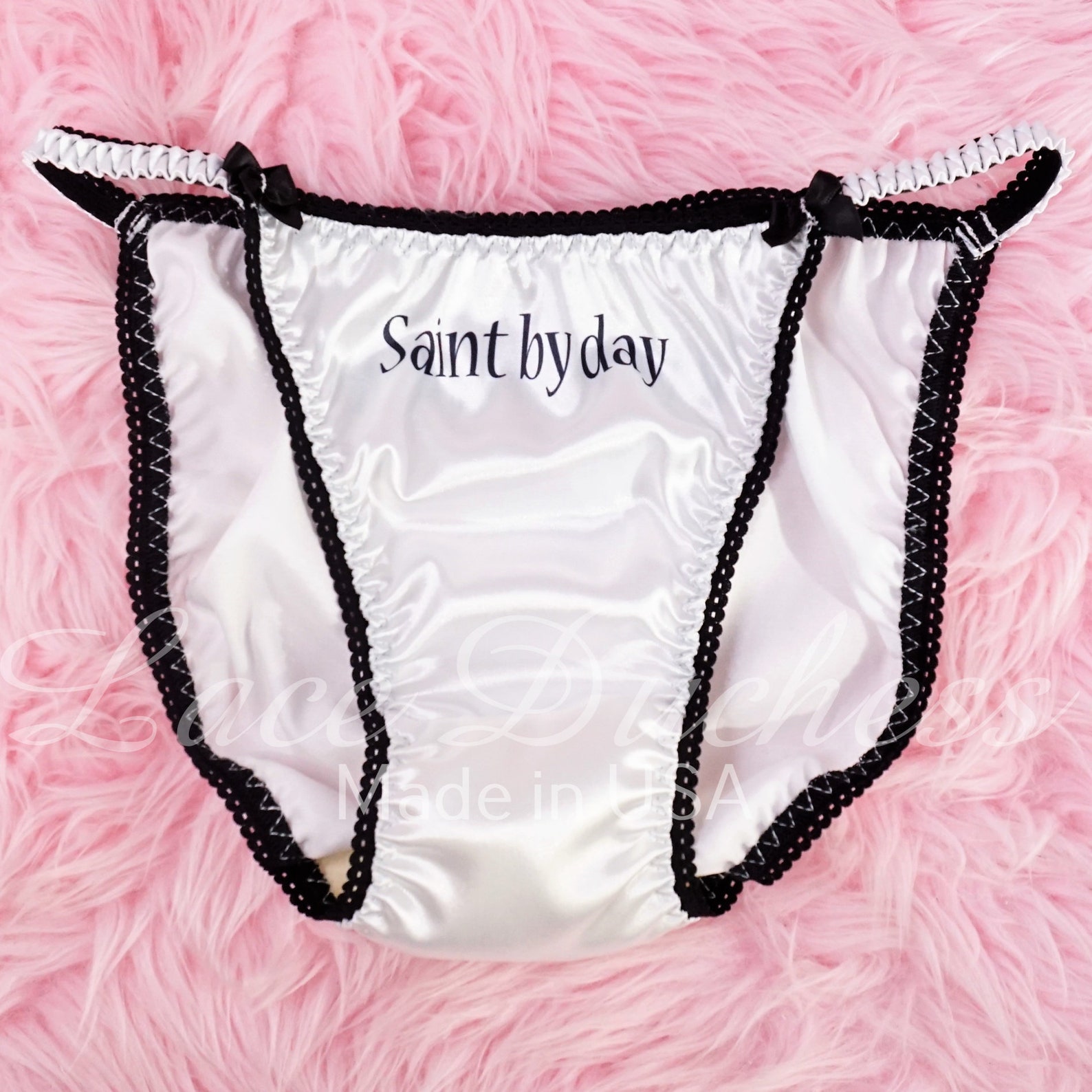 Satin Panties Sinner Saint Sissy Blasphemy Costume Lace Etsy