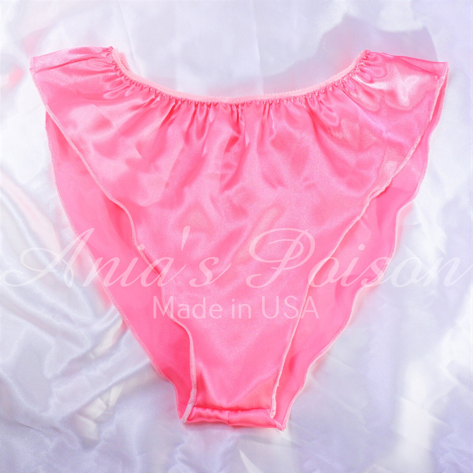 VTG Style Silky Smooth Soft Bubblegum Pink Satin Shiny Wetlook Ladies ...
