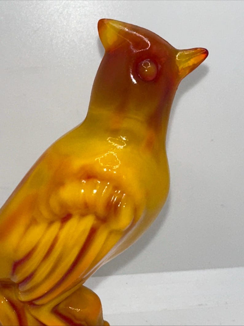Vintage Mosser Slag Glass Glows Yellow and Red - Etsy