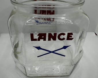 Vintage Lance Cracker Store Display Glass Counter Canister Jar in ...