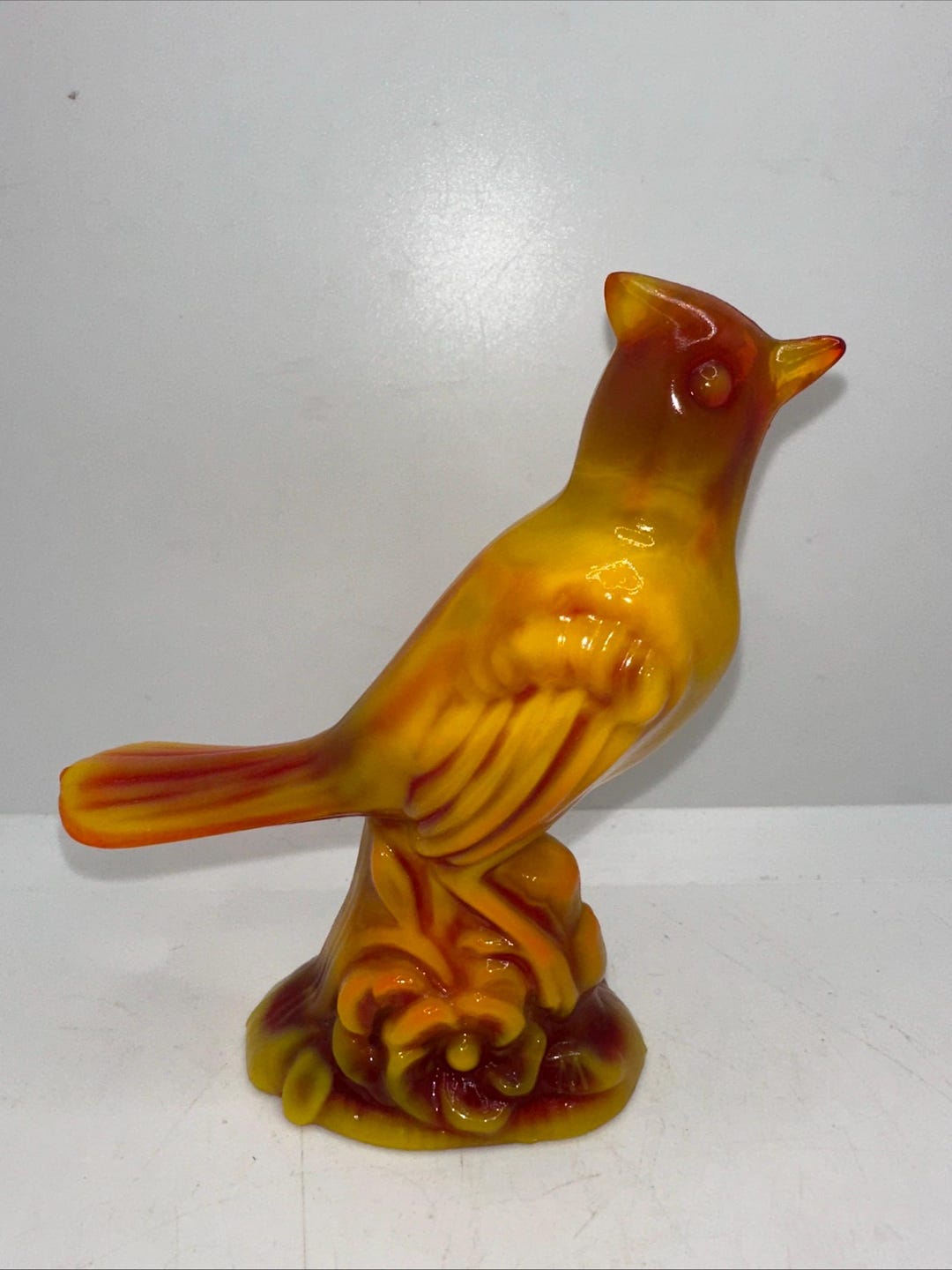 Vintage Mosser Slag Glass Glows Yellow and Red - Etsy