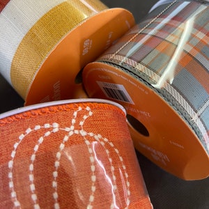 Fall Plaid / Fall Candy Corn / Fall Pumpkin Wired Ribbon - Etsy