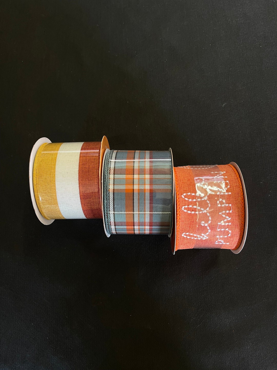 Fall Plaid / Fall Candy Corn / Fall Pumpkin Wired Ribbon - Etsy