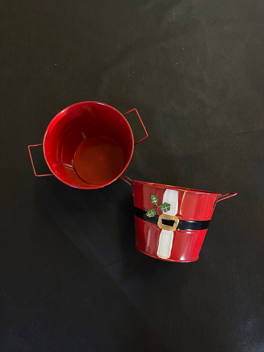 Christmas Metal Santa Bucket With Handles - Etsy