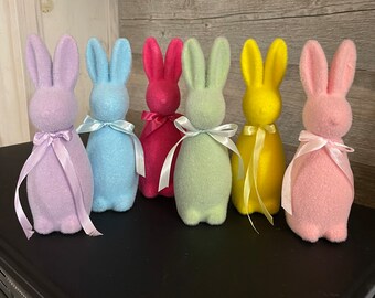 16 Flocked Bunny, Flocked Bunny, Easter Bunny, Easter Decor, Easter ...