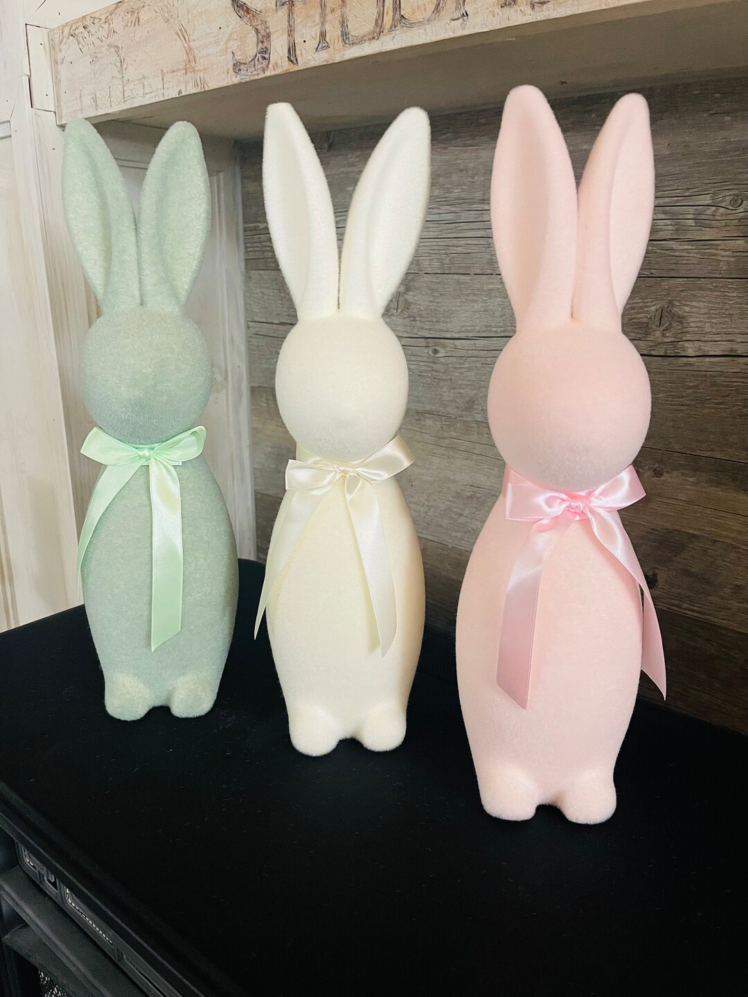 Easter 16” Flocked Bunny Decor - Etsy