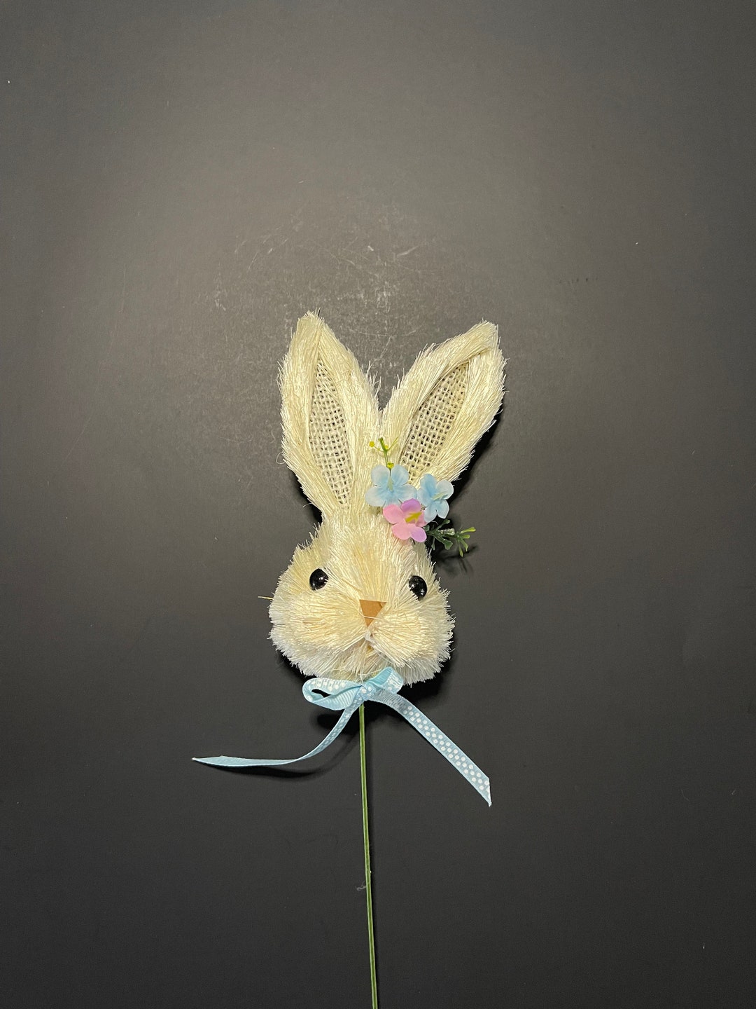 Easter Sisal Bunny Head Pick - Etsy