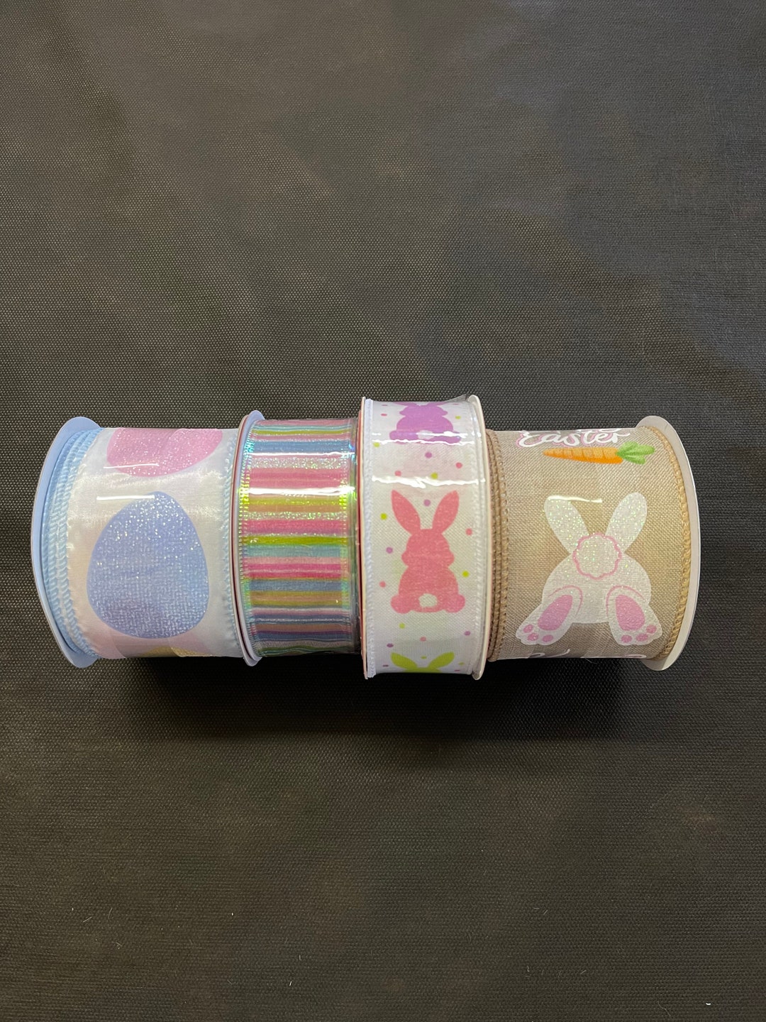Easter Egg Wired Ribbon / Easter Bunny Wired Ribbon / Easter Striped ...