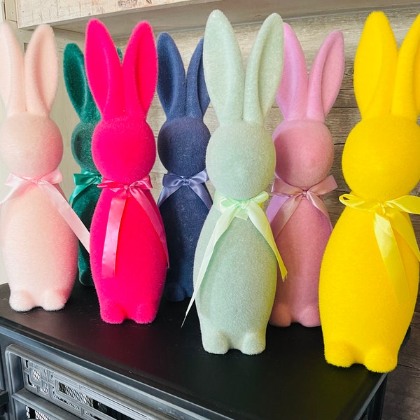 Flocked Bunny - Etsy