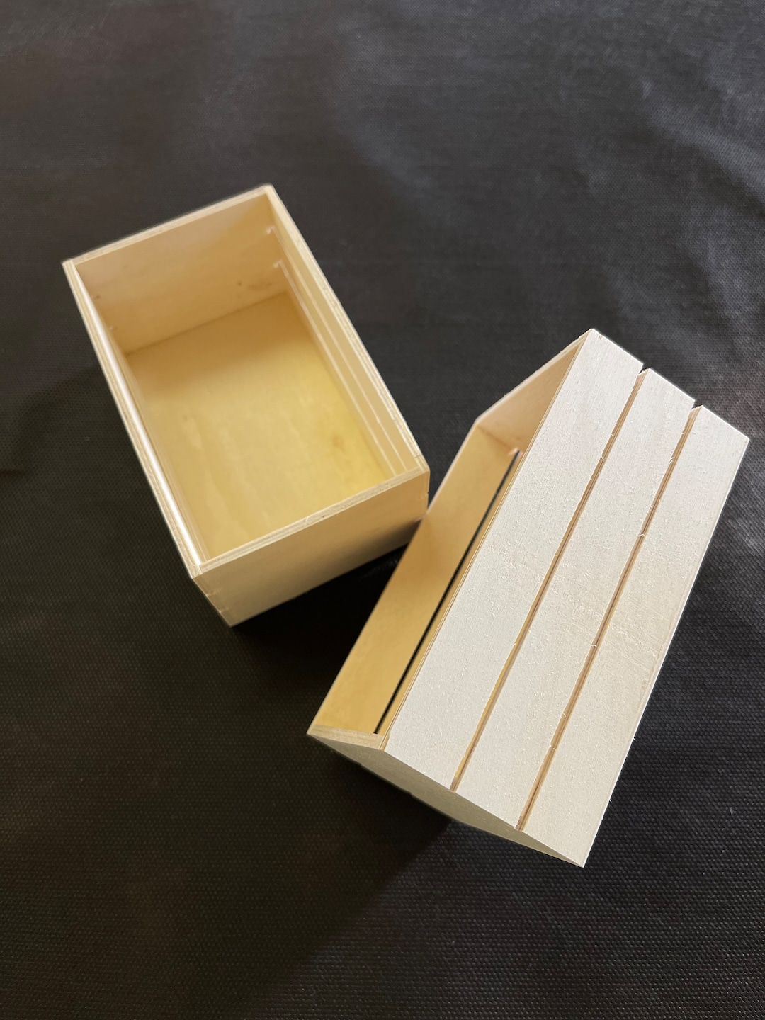 Small Wooden Crate With Slats - Etsy