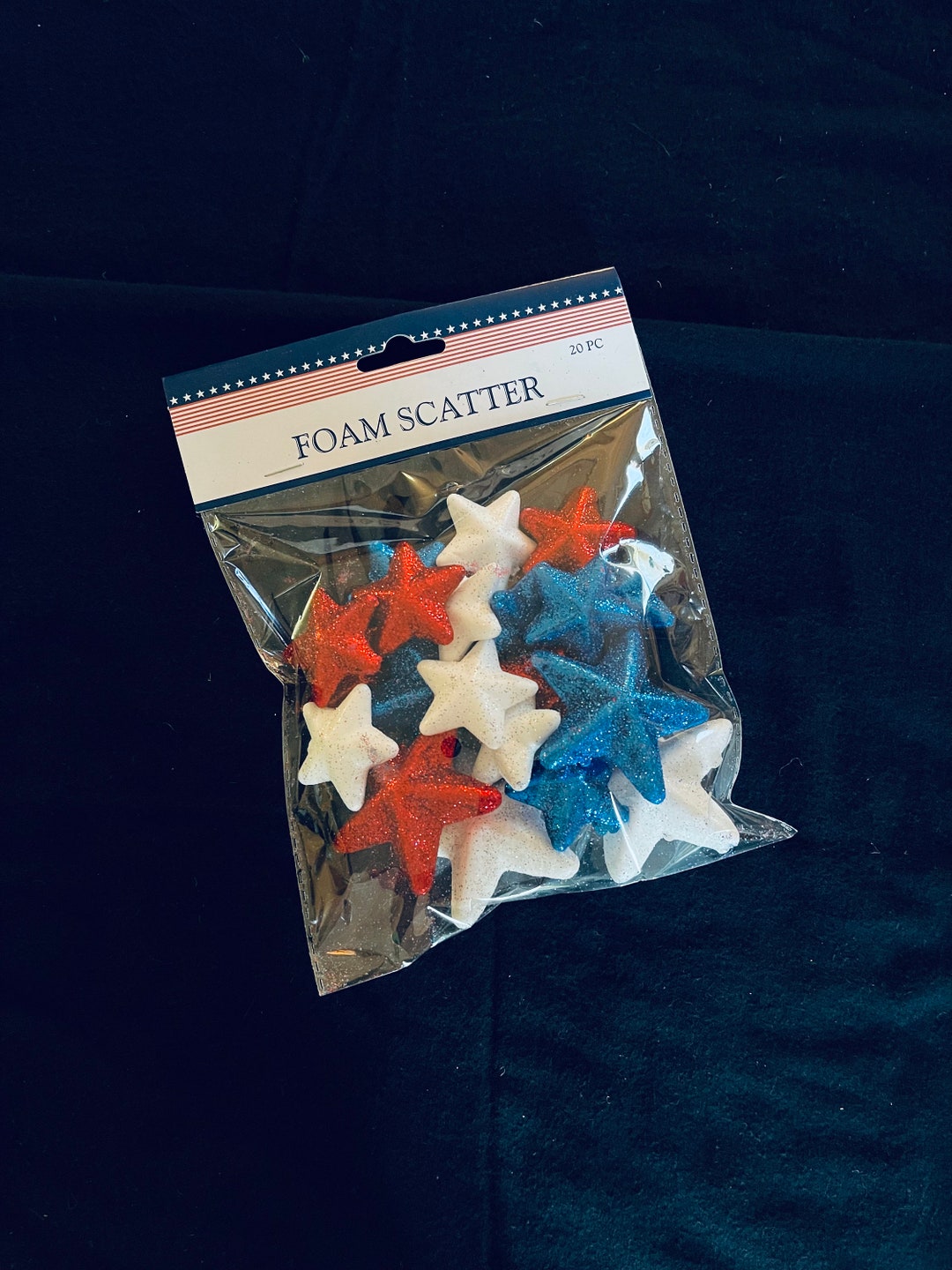 Small Patriotic Foam Glitter Stars / Fourth of July Foam Glitter Stars ...