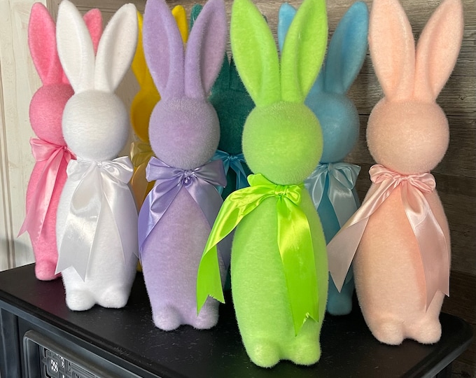 Easter Flocked Bunny Decor - Etsy