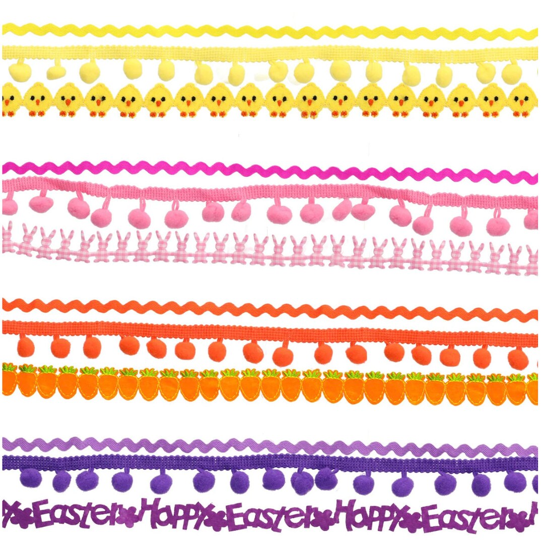 Easter Ric Rac and Pom Pom Trim - Etsy