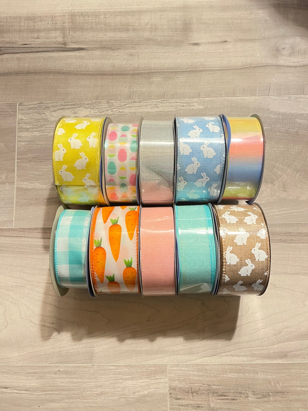 Easter Spring Print Wire Edge Ribbon - Etsy
