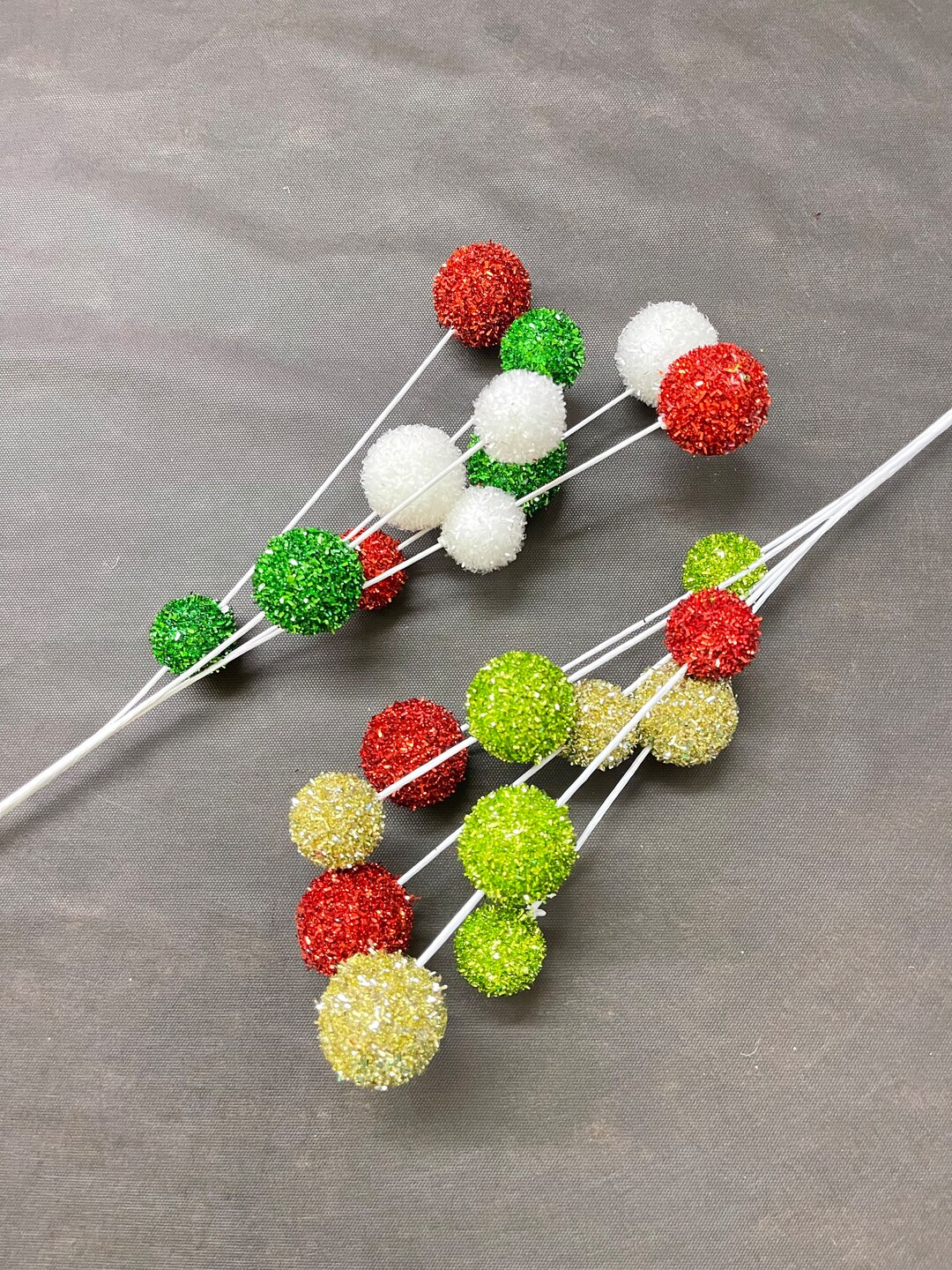 Christmas Tinsel Pom Pom Pick - Etsy