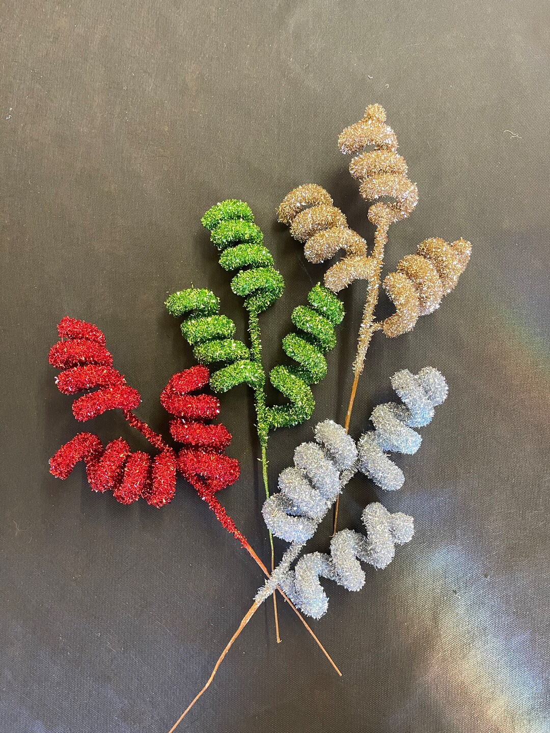 Christmas Tinsel Swirl Pick - Etsy