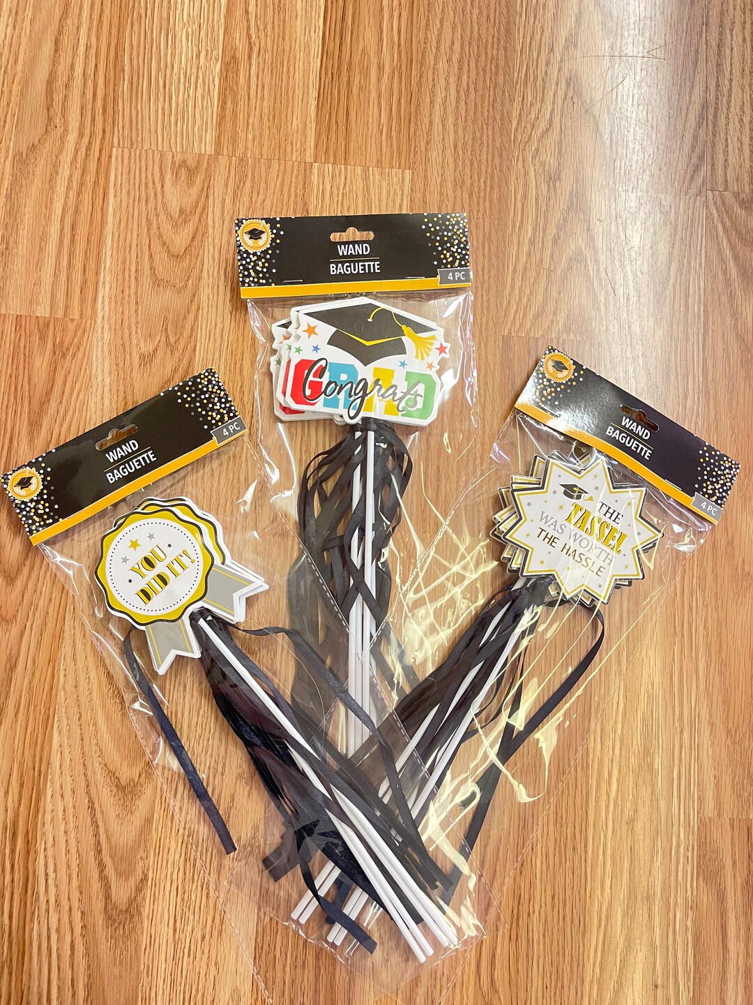 4 Pack Graduation Pick / Wand With Ribbon Party Decor - Etsy