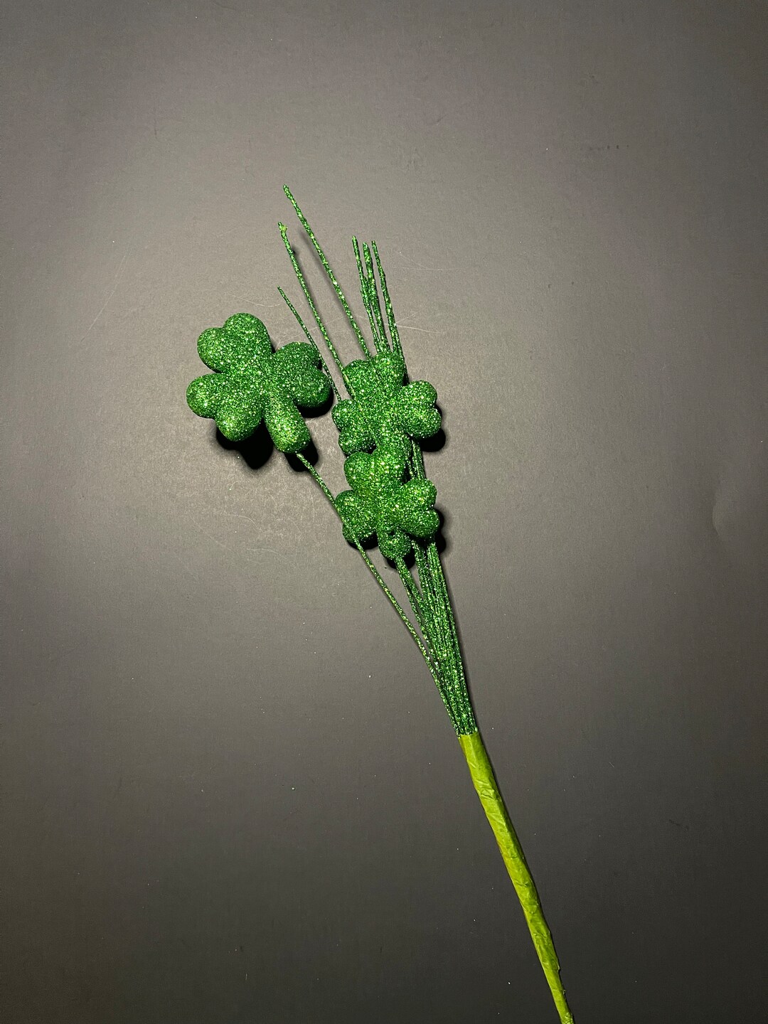 St. Patricks Green Glitter Shamrock Pick - Etsy