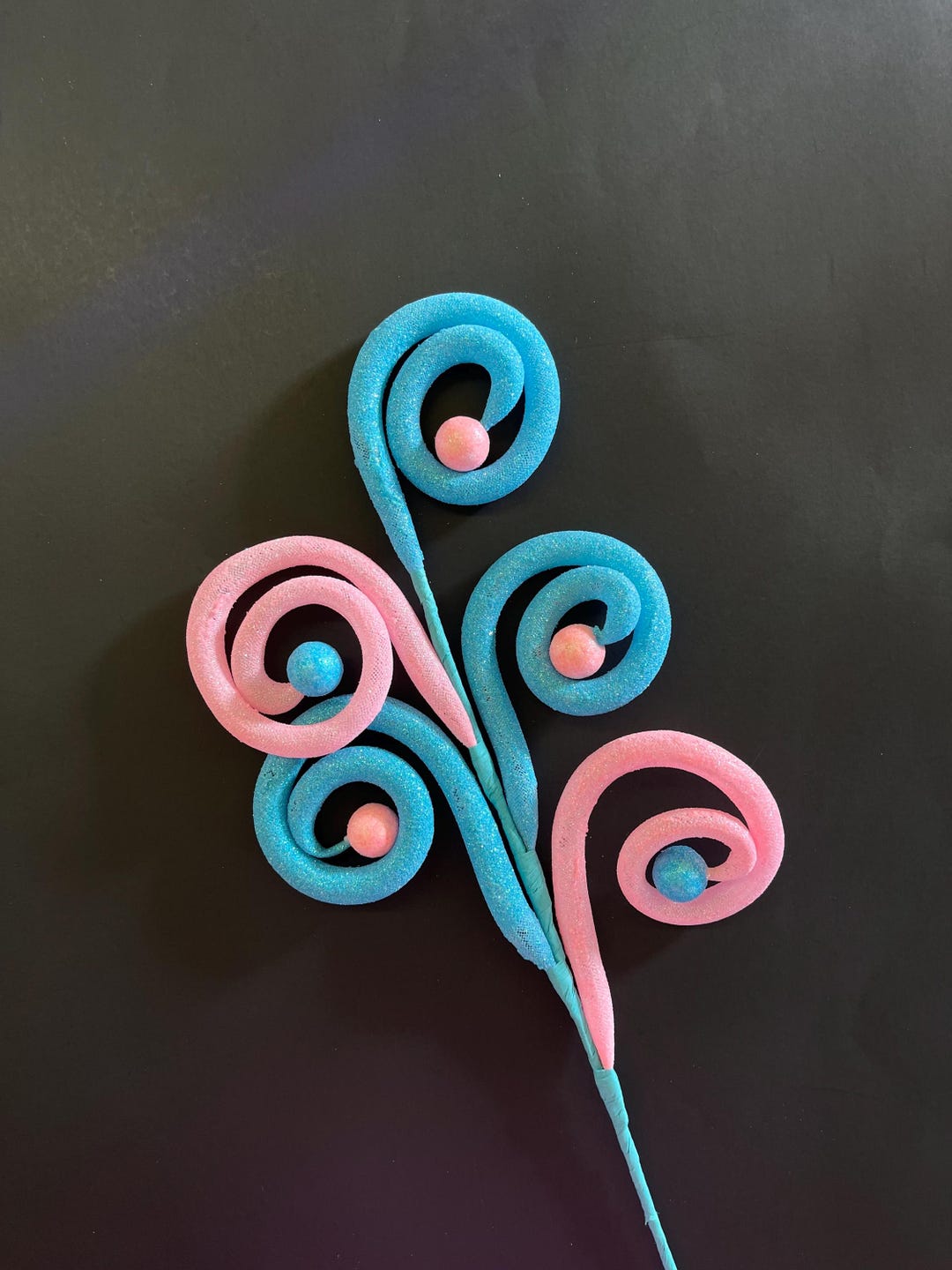 Christmas Large Blue and Pink Swirl Pick - Etsy