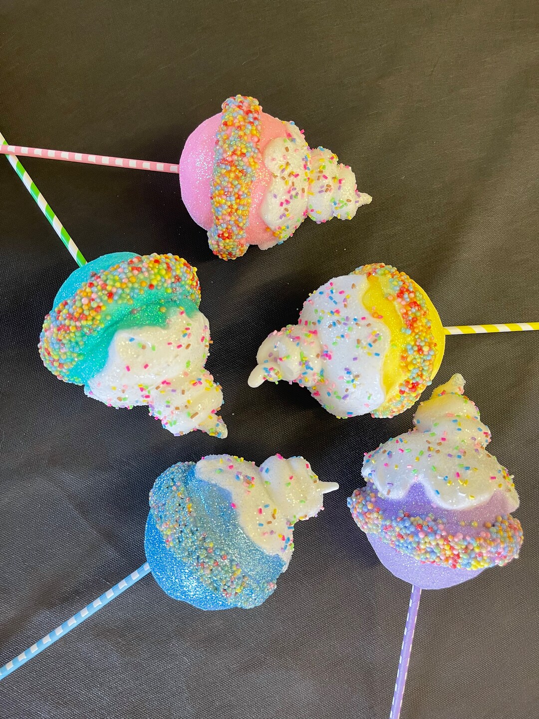 Christmas Candy Land Iced Dum Dum Pop With Sprinkles Pick - Etsy