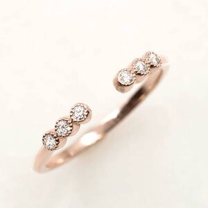 14K 6 Diamond Open Band / Diamond Ring / Open Band / Stackable Ring ...