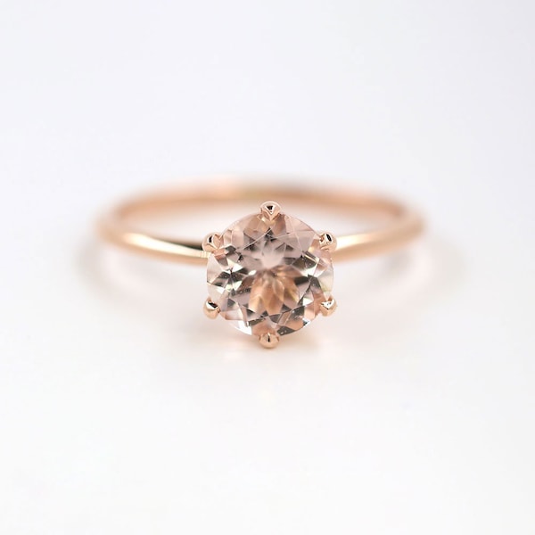 Morganite Solitaire - Etsy