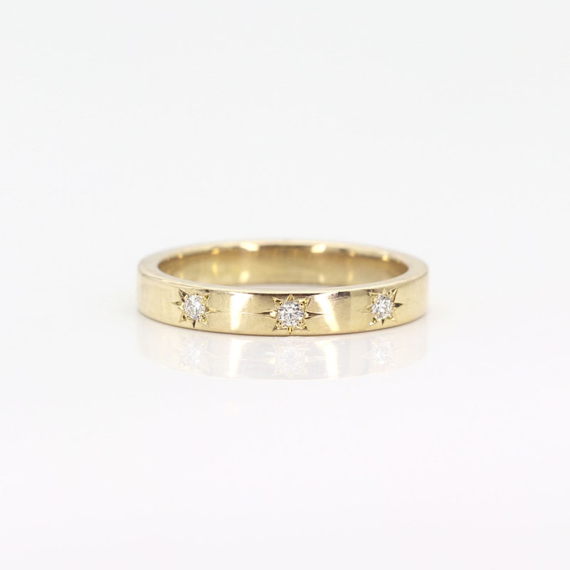 Flat Diamond Ring - Etsy