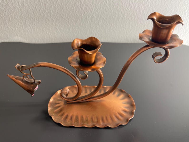 Vintage Gregorian Copper Candle Holder With a Snuffer - Etsy