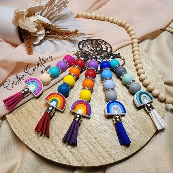 Rainbow Keychain - Etsy