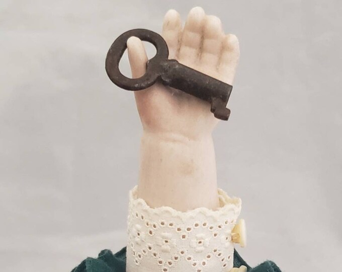 Whimsical Hand Holding Skeleton Key Assemblage,violets,flowers,lace ...