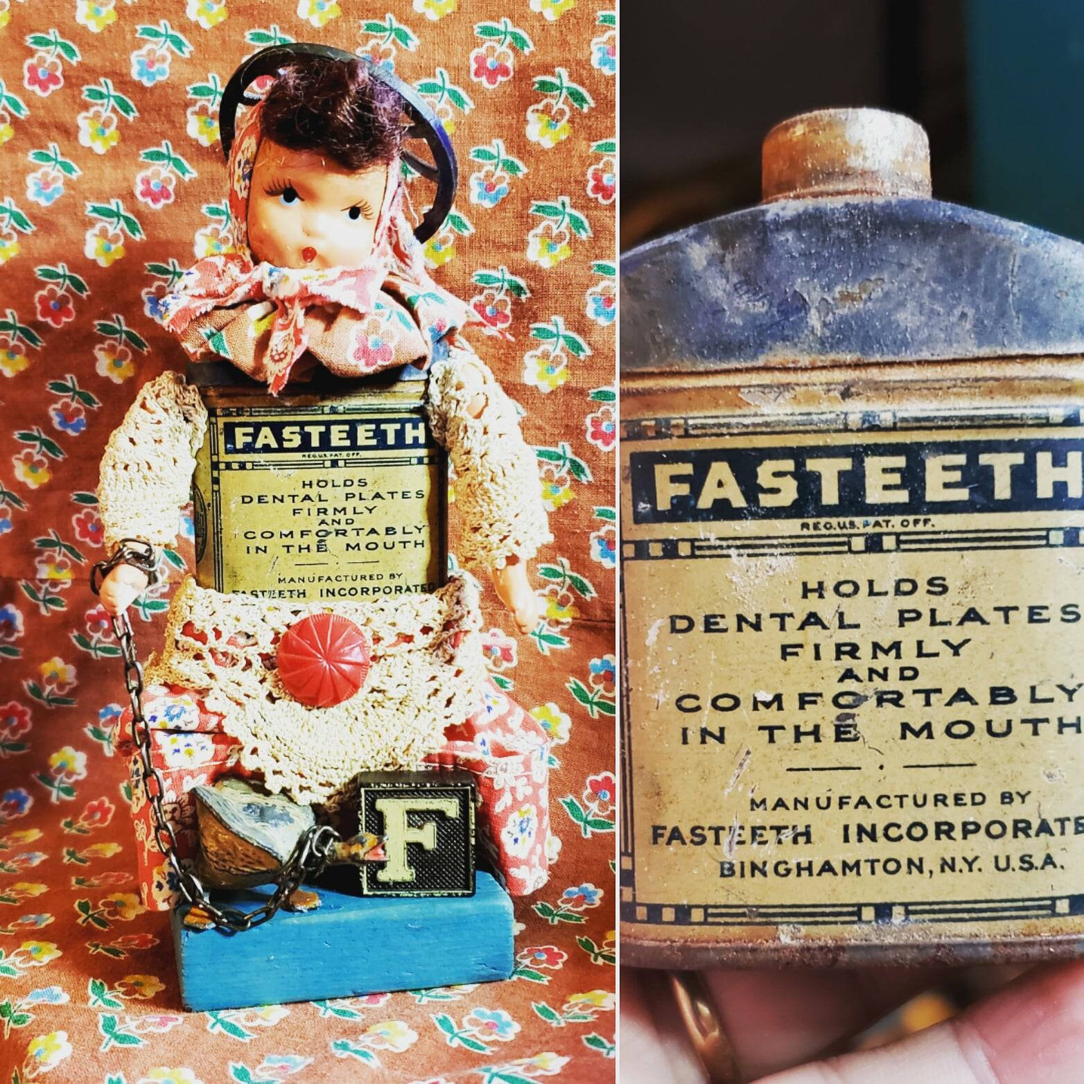 Altered Art Doll Assemblage- FLOSSY FASTEETH - Walking Her Goose ...