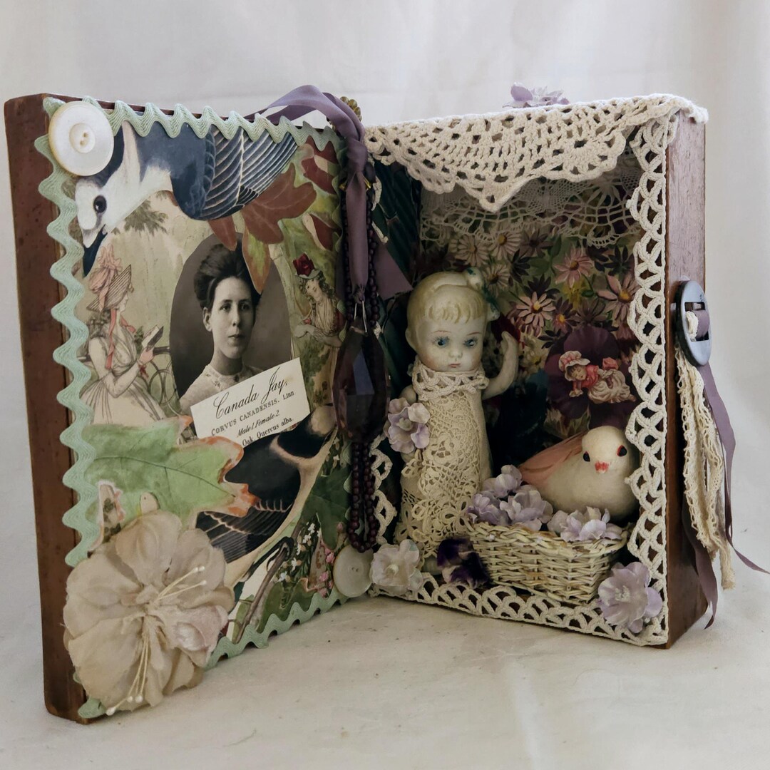 Victorian-inspired Shadowbox: Birds of a Feather Romantic Vignette ...