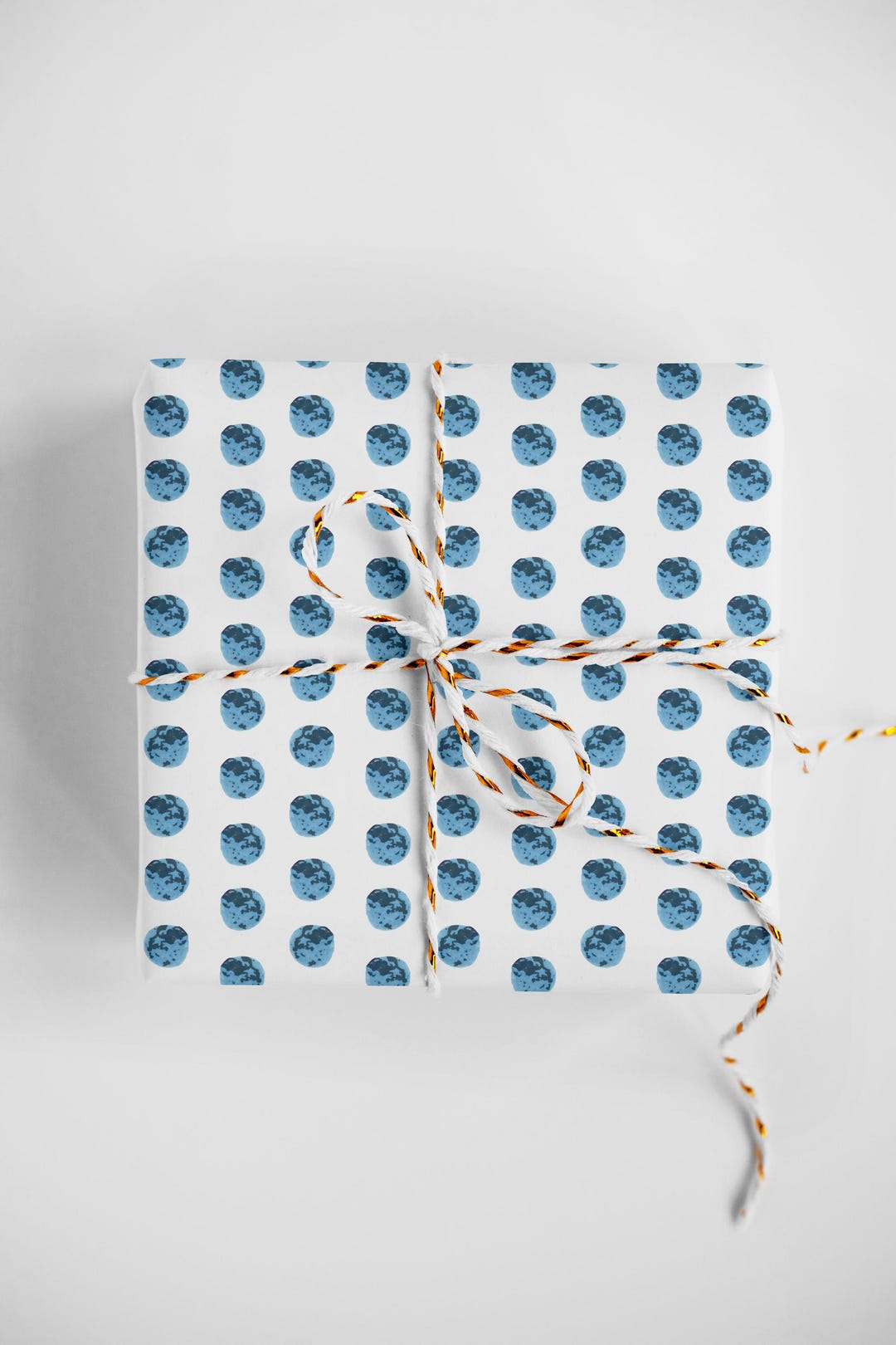 Wrapping Paper - Blue Polka Dot Gift Wrap, Packaging, Circles and Dots ...