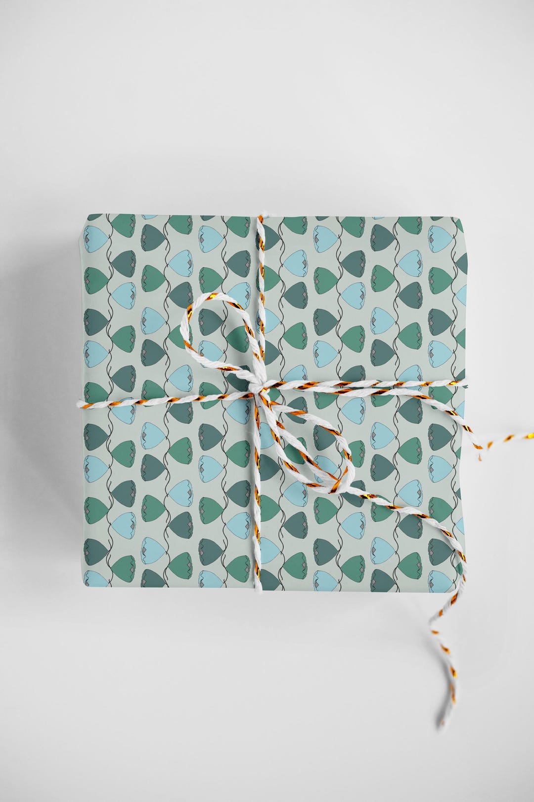 Wrapping Paper Blue Floral Gift Wrap, Floral Gift Packaging, Flower ...