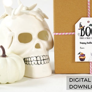 Boo Here's a Treat for You, Halloween Gift Tag, Printable, Halloween ...