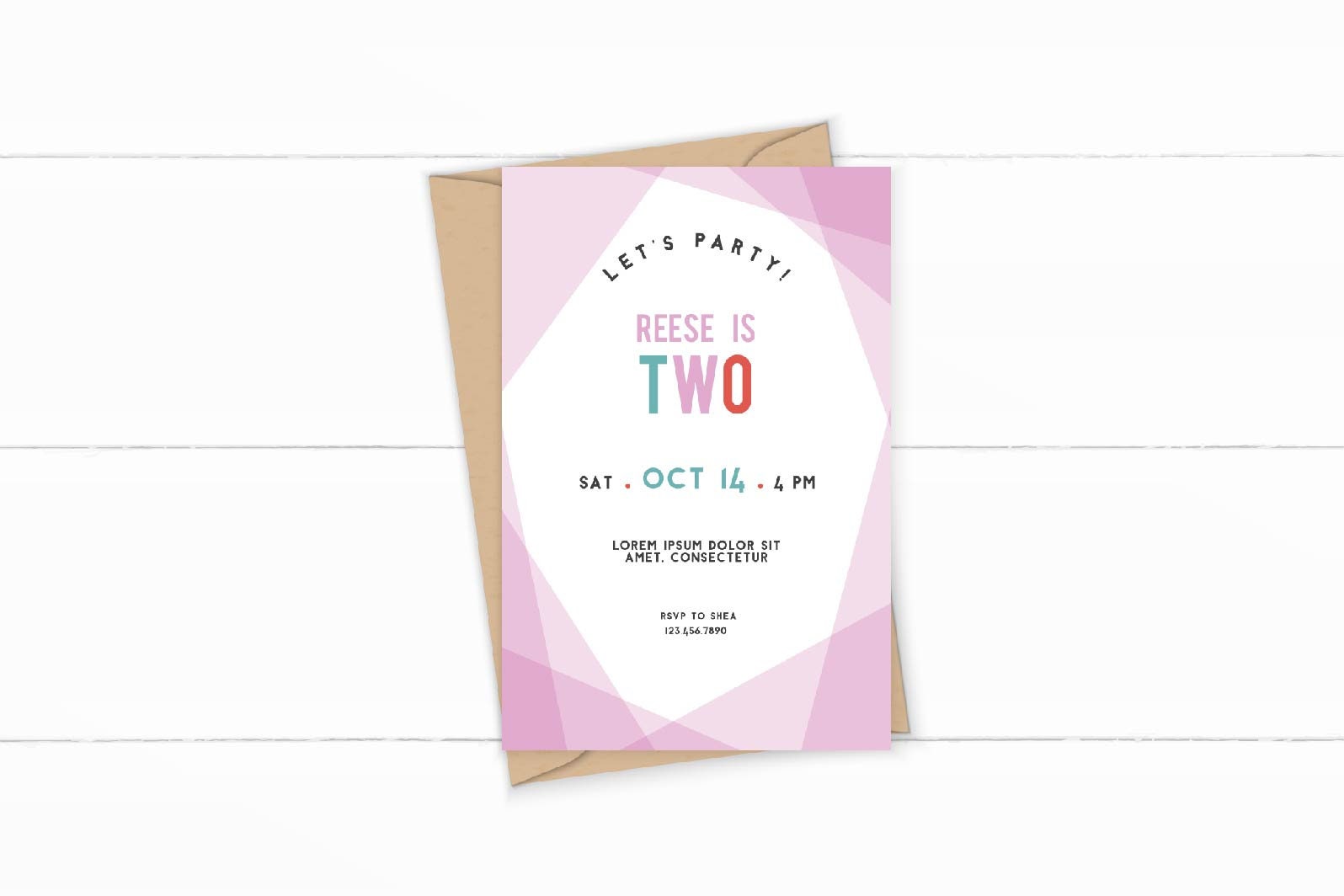 Editable Geometric Invitation for Girls Party - Etsy