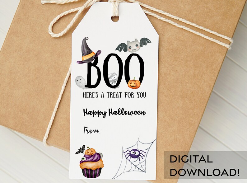 Boo Here's a Treat for You, Halloween Gift Tag, Printable, Halloween ...