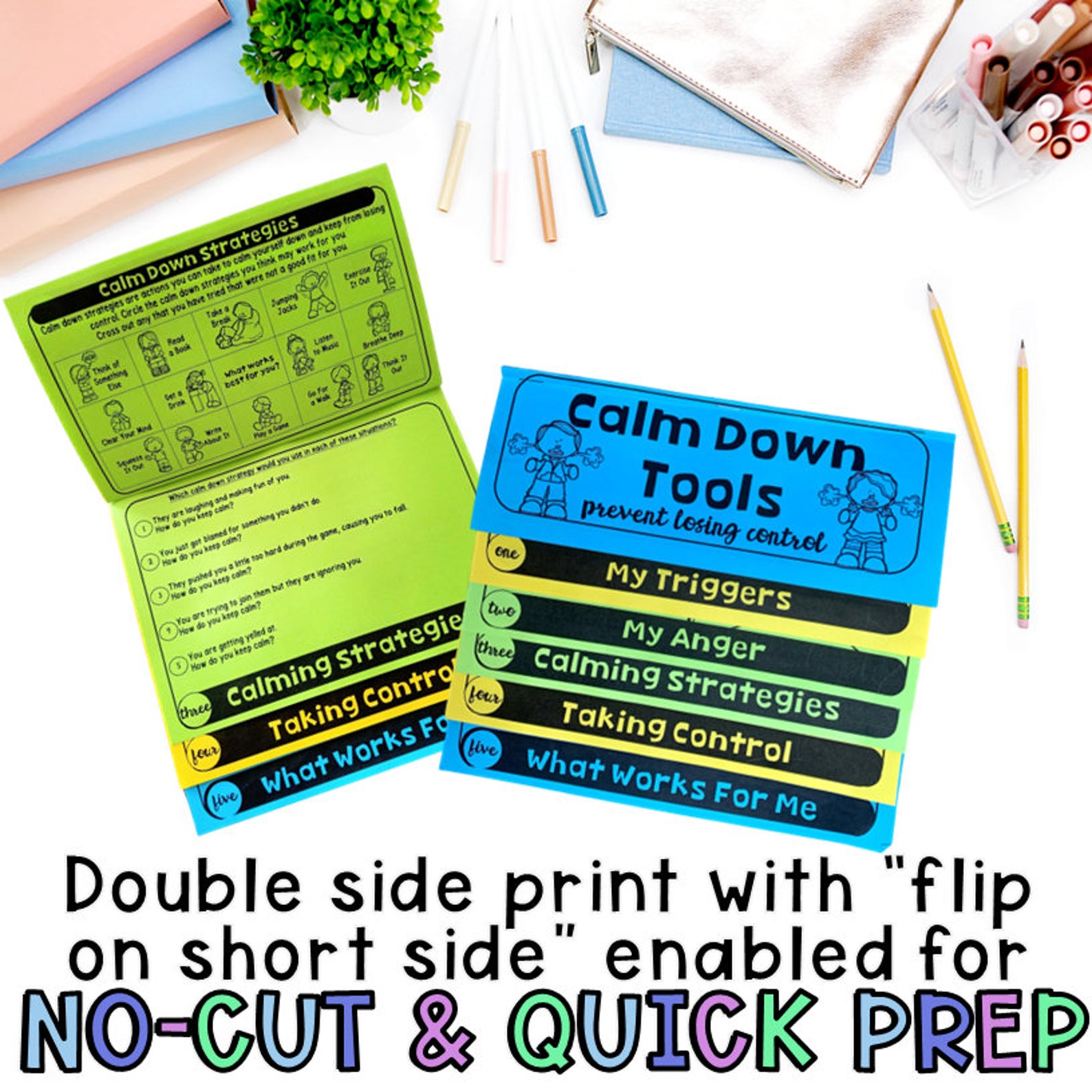 Calm Down Flipbook: Coping Skills & Emotional Regulation (no Cut) - Etsy