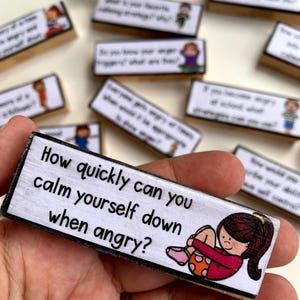 Impulse Control & Coping Skills Building Blocks Game Labels to Create a ...